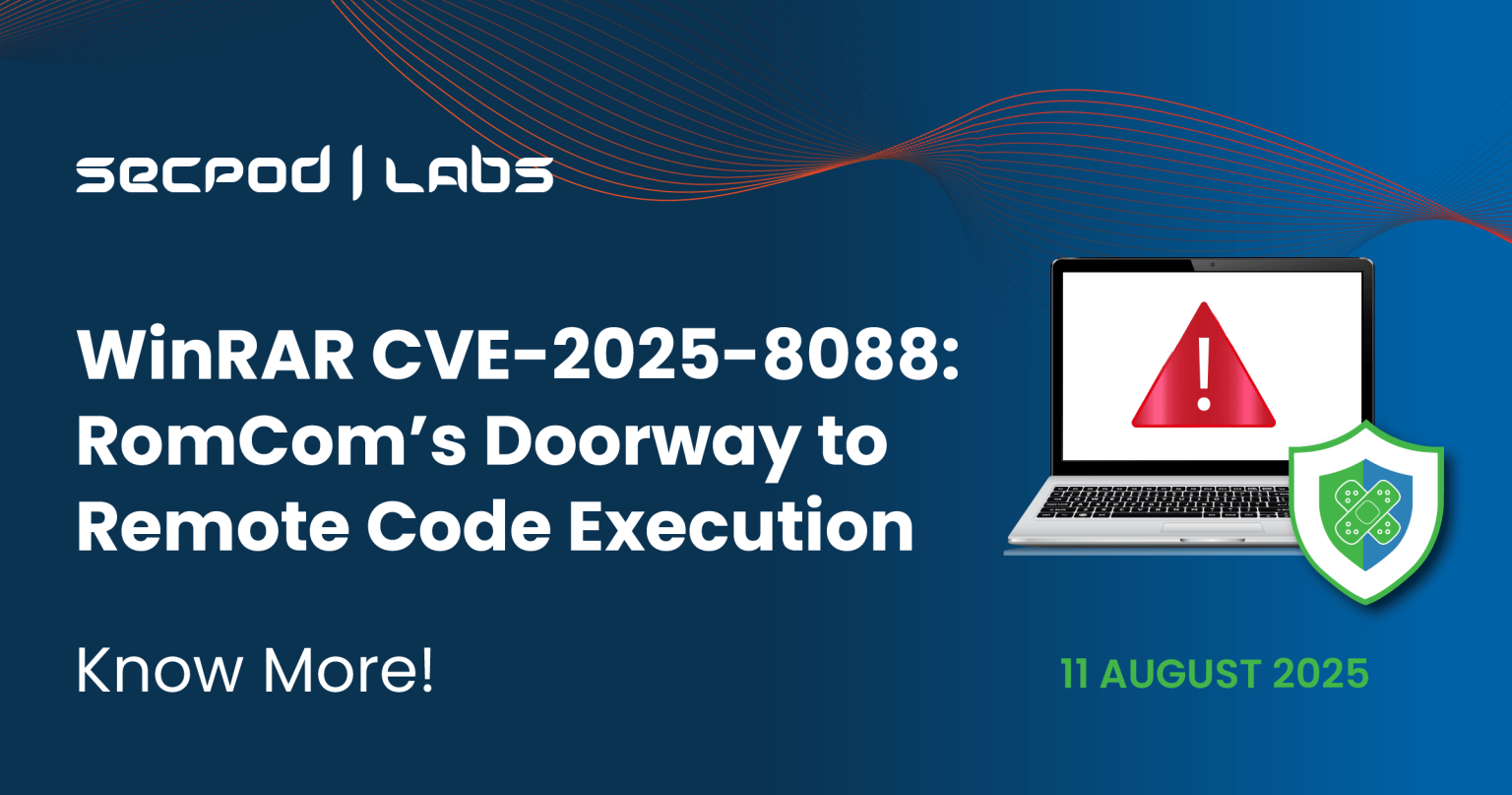 WinRAR CVE-2025-8088: RomCom’s Doorway to Remote Code Execution - SecPod Blog